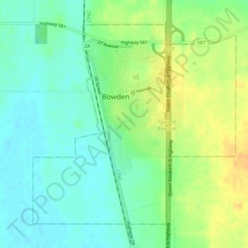 Town of Bowden topographic map, elevation, terrain