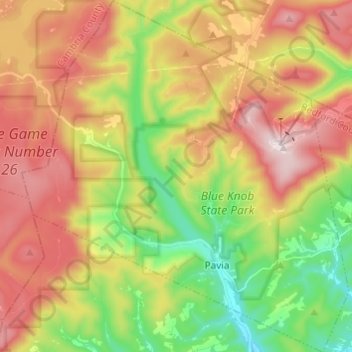 Pavia Township topographic map, elevation, terrain