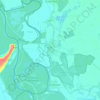Bezdan topographic map, elevation, terrain