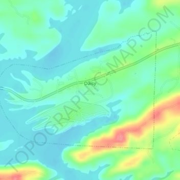 Daisy topographic map, elevation, terrain