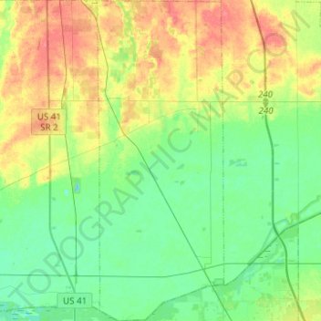 Cedar Creek Township topographic map, elevation, terrain