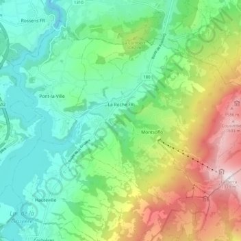 La Roche topographic map, elevation, terrain