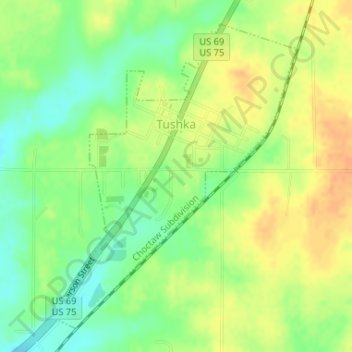 Tushka topographic map, elevation, terrain