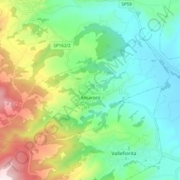 Amaroni topographic map, elevation, terrain