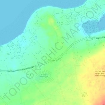 Tabalong topographic map, elevation, terrain