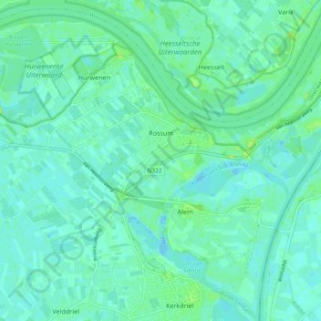 Rossum topographic map, elevation, terrain