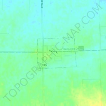 Cabery topographic map, elevation, terrain
