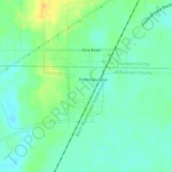 Freeman Spur topographic map, elevation, terrain