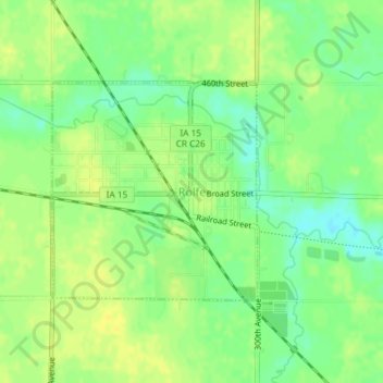 Rolfe topographic map, elevation, terrain