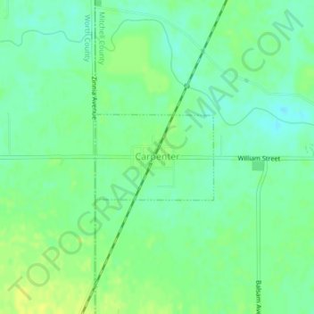 Carpenter topographic map, elevation, terrain