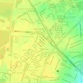 Portal da Cidade topographic map, elevation, terrain