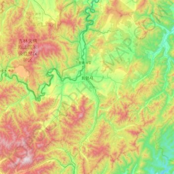 Hoeryong-si topographic map, elevation, terrain