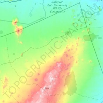 Igembe North topographic map, elevation, terrain