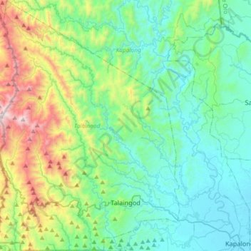 Talaingod topographic map, elevation, terrain