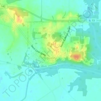 Equality topographic map, elevation, terrain
