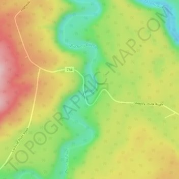 Brazeau River Provincial Recreation Area topographic map, elevation ...