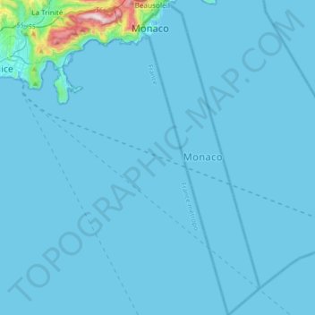 Monaco topographic map, elevation, terrain