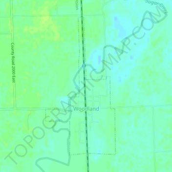 Woodland topographic map, elevation, terrain