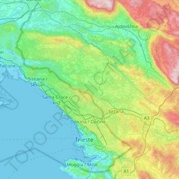 Karst Plateau topographic map, elevation, terrain