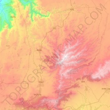 Sululta topographic map, elevation, terrain