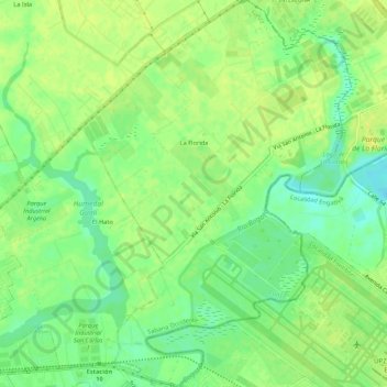 La Florida topographic map, elevation, terrain