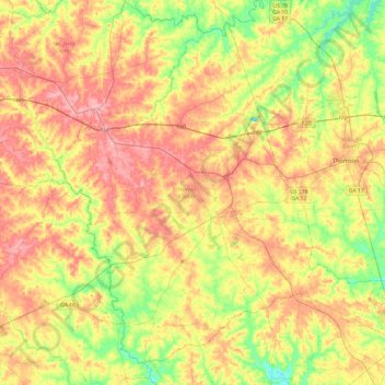 Warren County topographic map, elevation, terrain