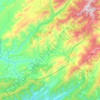 Lora Tehsil topographic map, elevation, terrain