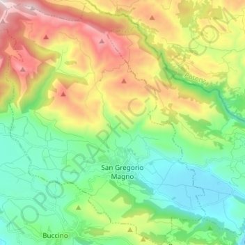 San Gregorio Magno topographic map, elevation, terrain
