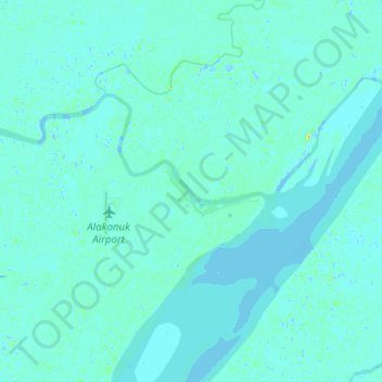 Alakanuk topographic map, elevation, terrain