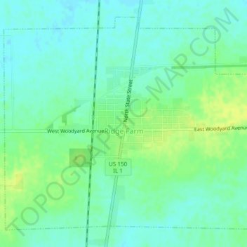 Ridge Farm topographic map, elevation, terrain