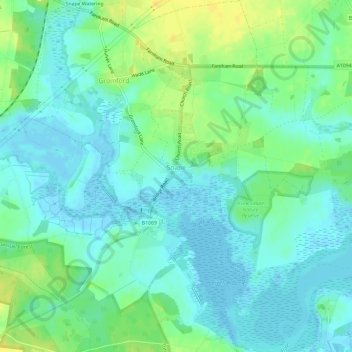 Snape topographic map, elevation, terrain