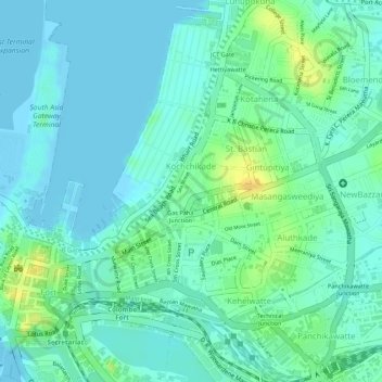 Kochchikade topographic map, elevation, terrain