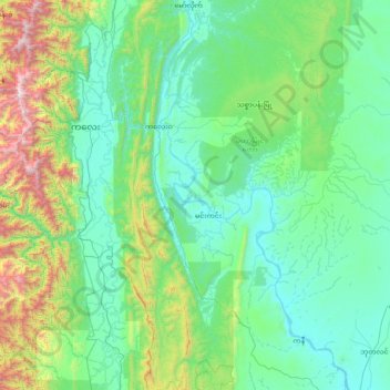 Kale District topographic map, elevation, terrain