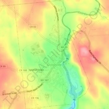 Village of Dolgeville topographic map, elevation, terrain