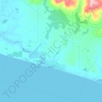 Nome topographic map, elevation, terrain