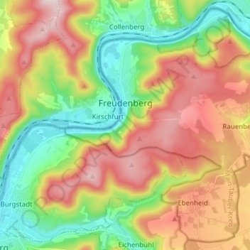 Freudenberg topographic map, elevation, terrain