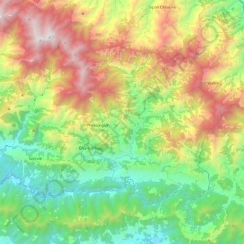 Mahabharat topographic map, elevation, terrain