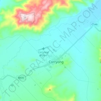 Corryong topographic map, elevation, terrain