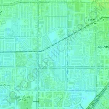 South Coast topographic map, elevation, terrain