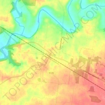 Adams topographic map, elevation, terrain