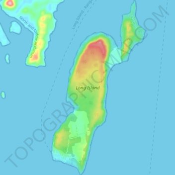 Long Island topographic map, elevation, terrain
