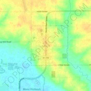 Albion topographic map, elevation, terrain