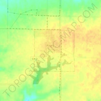 Alsey topographic map, elevation, terrain