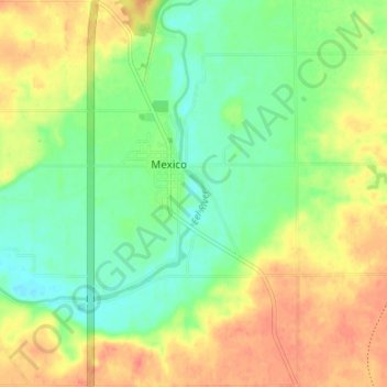 Mexico topographic map, elevation, terrain