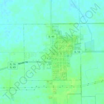 Kansas topographic map, elevation, terrain