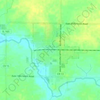 Colfax topographic map, elevation, terrain
