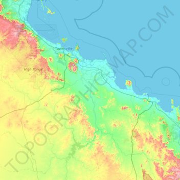 Burdekin Shire topographic map, elevation, terrain