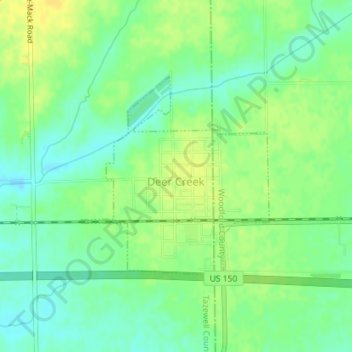 Deer Creek topographic map, elevation, terrain