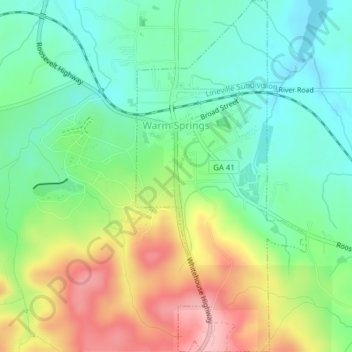 Warm Springs topographic map, elevation, terrain