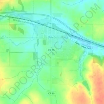 Dover topographic map, elevation, terrain